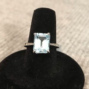 Jewelry | Beautiful Princess Cut Cz Blue Ice Stone | Poshmark